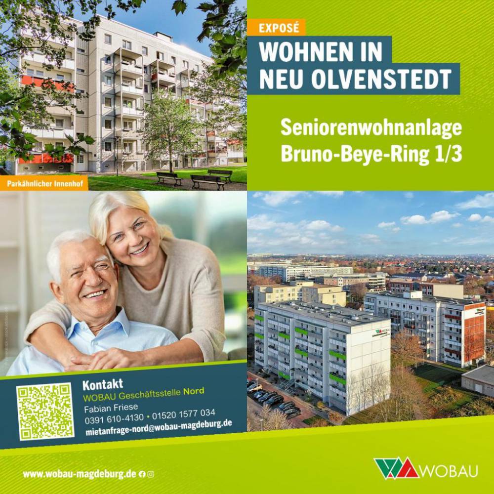 1-Raum-Wohnung mieten in Magdeburg - Neu Olvenstedt